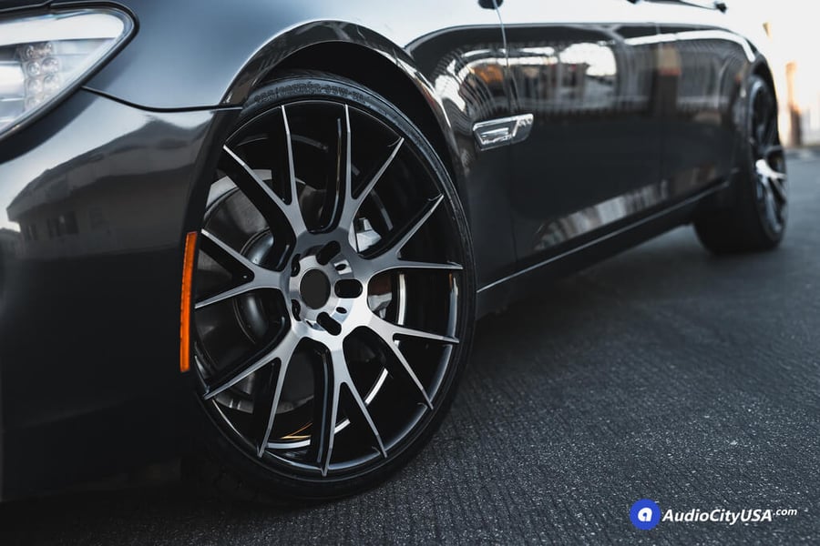 2012 BMW 750 li | 22" Adventus Wheels AVX-7 Black Machine rims ...