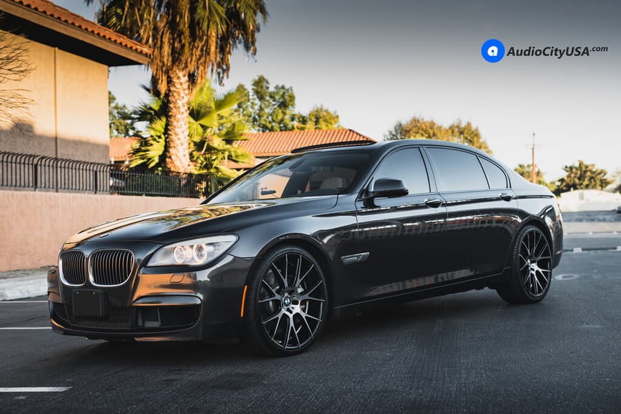 2012 BMW 750 li | 22" Adventus Wheels AVX-7 Black Machine rims ...