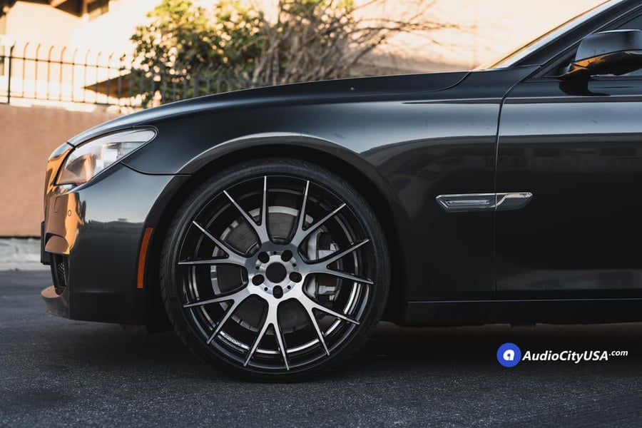 2012 BMW 750 li | 22" Adventus Wheels AVX-7 Black Machine rims ...