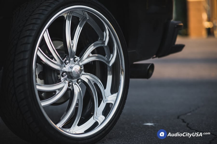 26" Intro Wheels Spyder Exposed-6 Brushed Polish Rims For 2017 Chevy ...