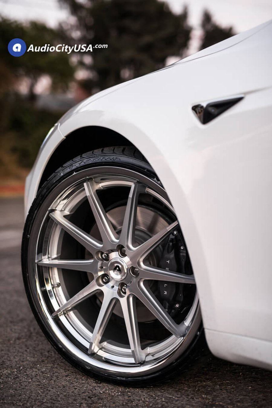 22" Adventus Wheels AVS-4 Silver Machined Chrome Lip Rims | 2018 Tesla ...