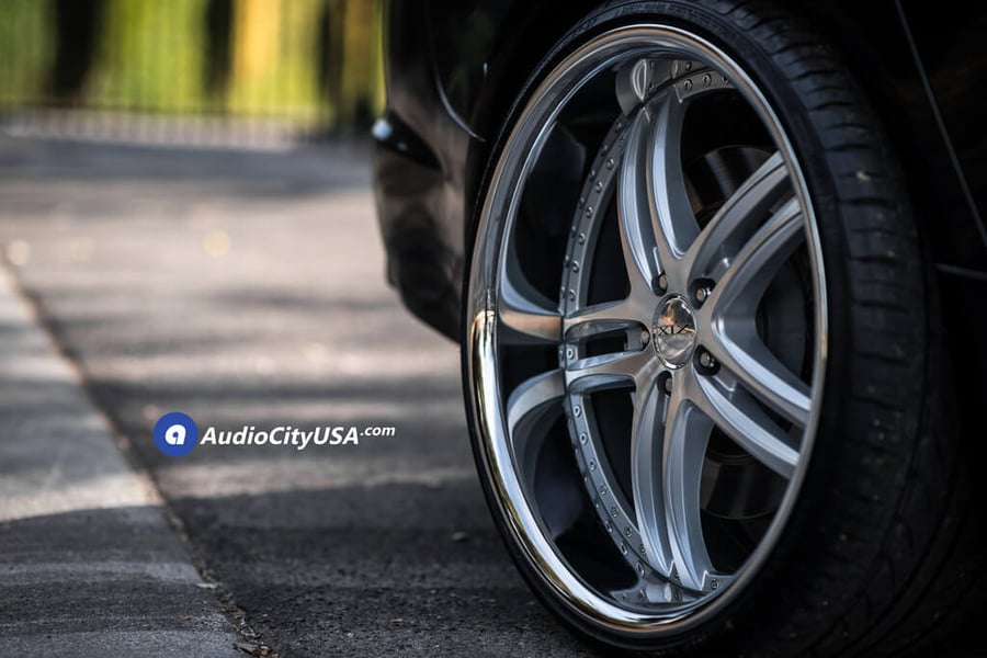 22″ XIX Wheels X15 Silver Machined with Chrome Lip Rims