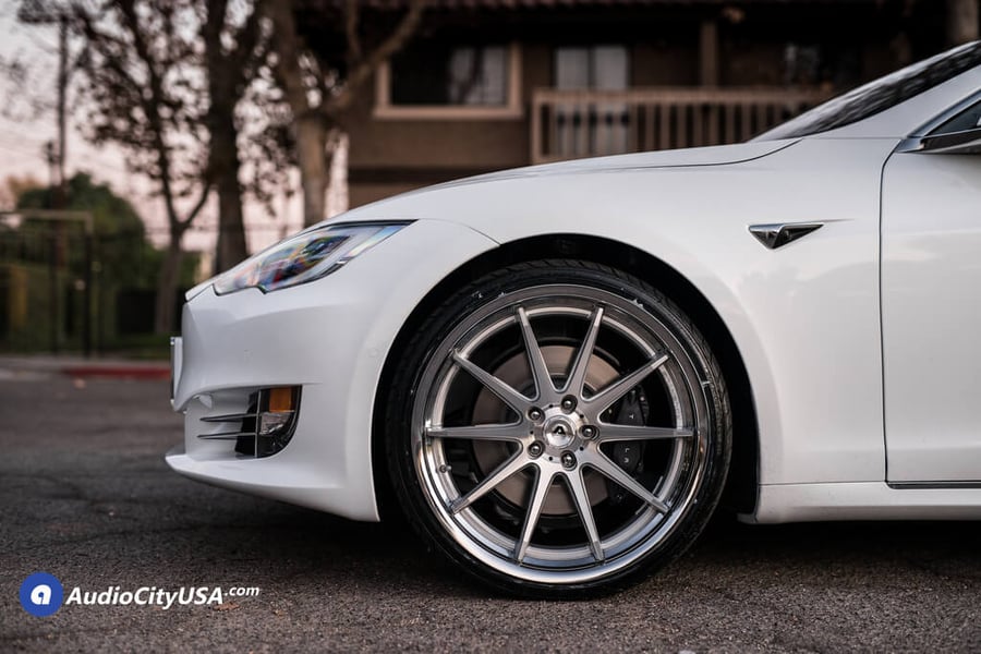 22" Adventus Wheels AVS-4 Silver Machined Chrome Lip Rims | 2018 Tesla ...