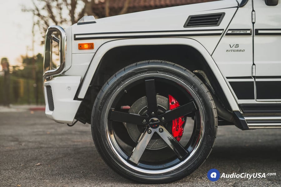 24" Giovanna Wheels Mecca FF Gloss Black with Chrome SS Lip Rims | 305 ...