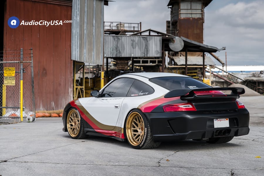 20" Rennen Forged Wheels MV16 Satin 14K Gold Center with Translucent ...