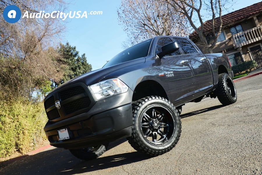 22" Fuel Wheels D560 Vapor Matte Black Rims | 7" MaxTrack Suspension ...