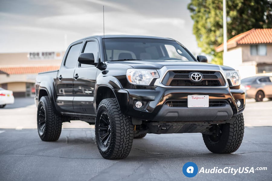 18" Helo Wheels HE901 Satin Black Rims with 285-65-18 Falken Tires ...