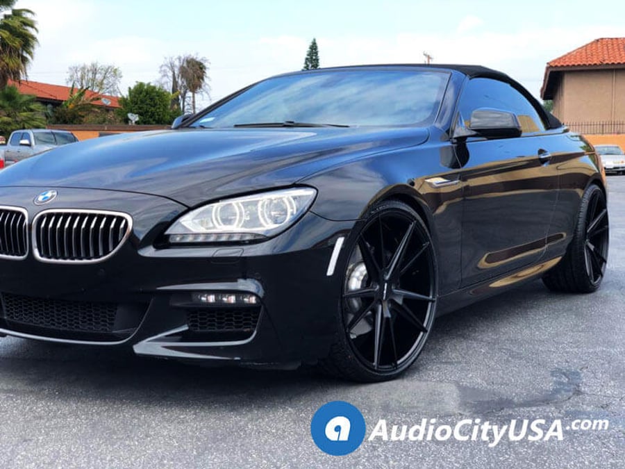22" Zenetti Wheels Venice Satin Black Rims | 2015 BMW 640i Convertible ...