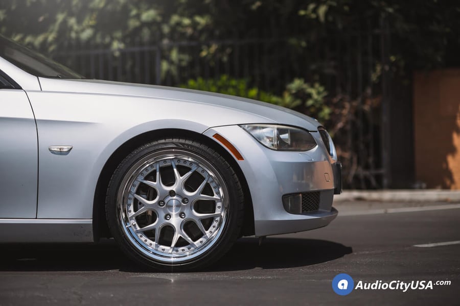 19″ Rennen Wheels CSL 2 Silver With Chrome Step Lip Rims For 2009 BMW 335i