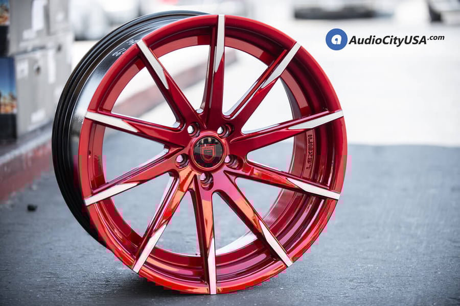 Lexani Wheels CSS-15 Custom Gloss Red with Machine Tips Rims | BLG082118