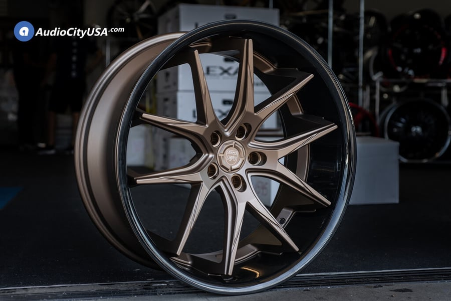 22" Lexani Wheels R-Twelve Satin Black Center with Gloss Black Lip Rims