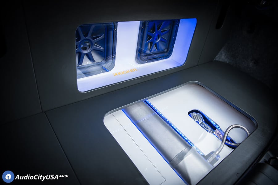 2 10" Kicker Solo Baric L7S Subwoofers In A Custom Band Pass Box With ...