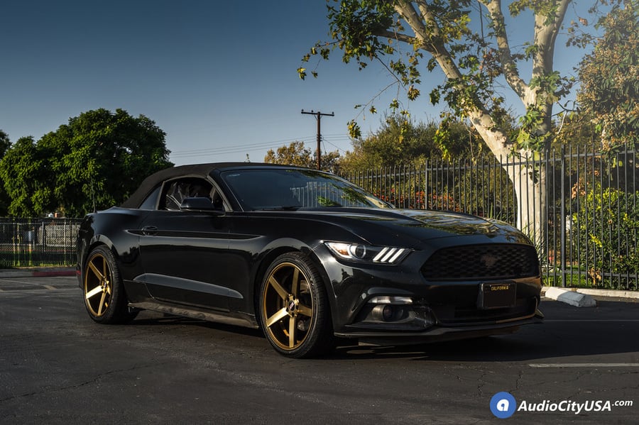20″ Staggered STR Wheels 607 Titanium Rims For 2015 Ford Mustang