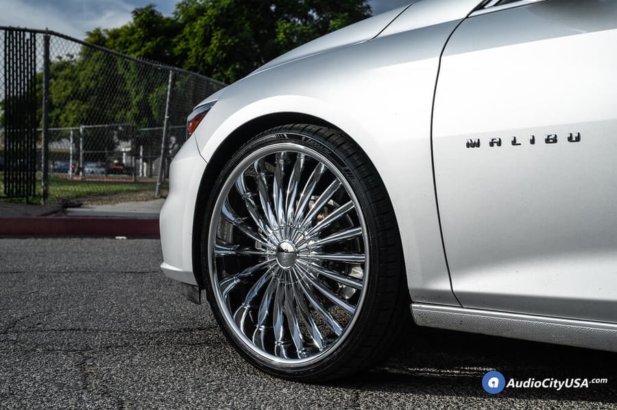22x8 Velocity Wheels VW 11 Chrome Rims For 2017 Chevrolet Malibu Rims ...