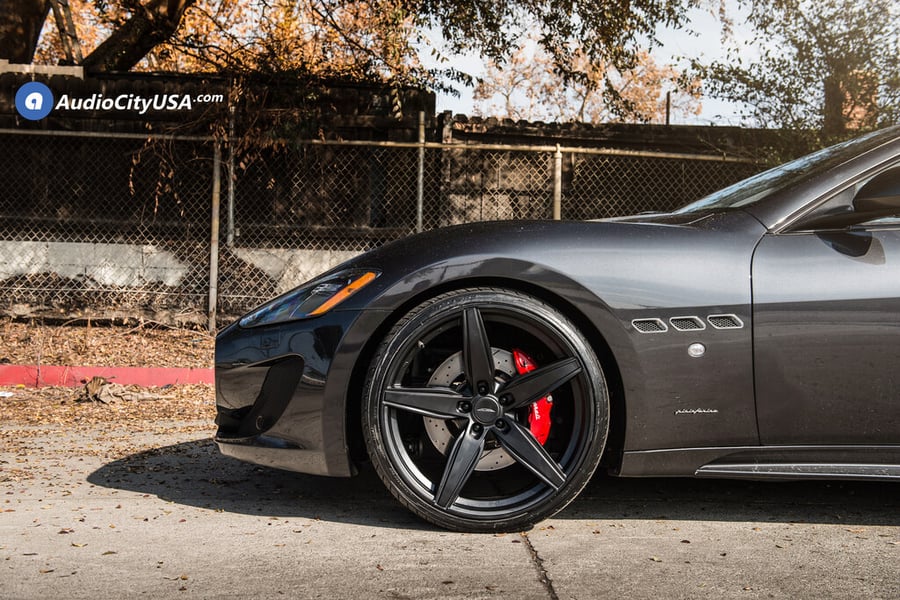 22" Staggered ACE Wheels Couture Matte Black Rims For 2016 Maserati GT