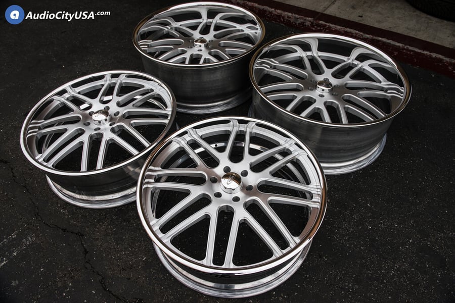 26″ & 28″ Intro Wheels 810 Brush Silver Face with Polish Lip Rims for ...