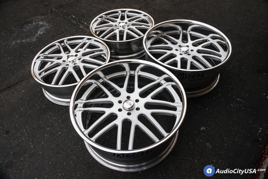 26x9 & 28x12 Intro Wheels 810 Brush Silver Face with Polish Lip Rims