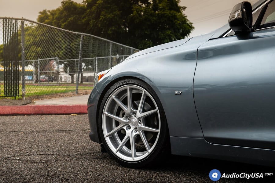 20″ Staggered Rennen Wheels CRL55 Silver Brushed Rims for Lowered ...