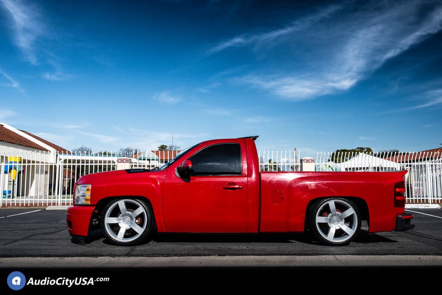 22" Chevy 1500 SS Truck Wheels and Silver OEM Replica Rims on 2011 ...
