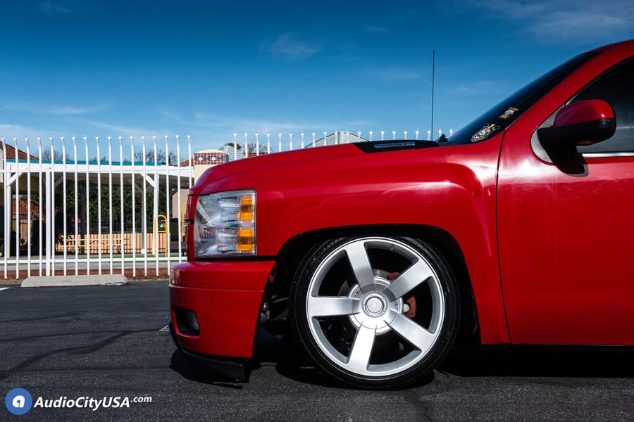 22" Chevy 1500 SS Truck Wheels and Silver OEM Replica Rims on 2011 ...