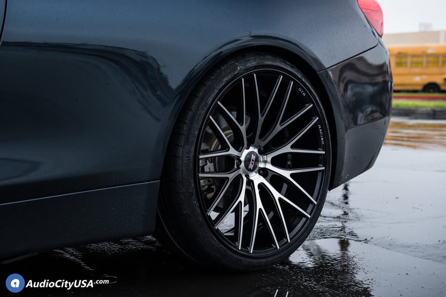 20" STR Wheels 615 Black Machine Rims | Continental Sportcontact 6 ...