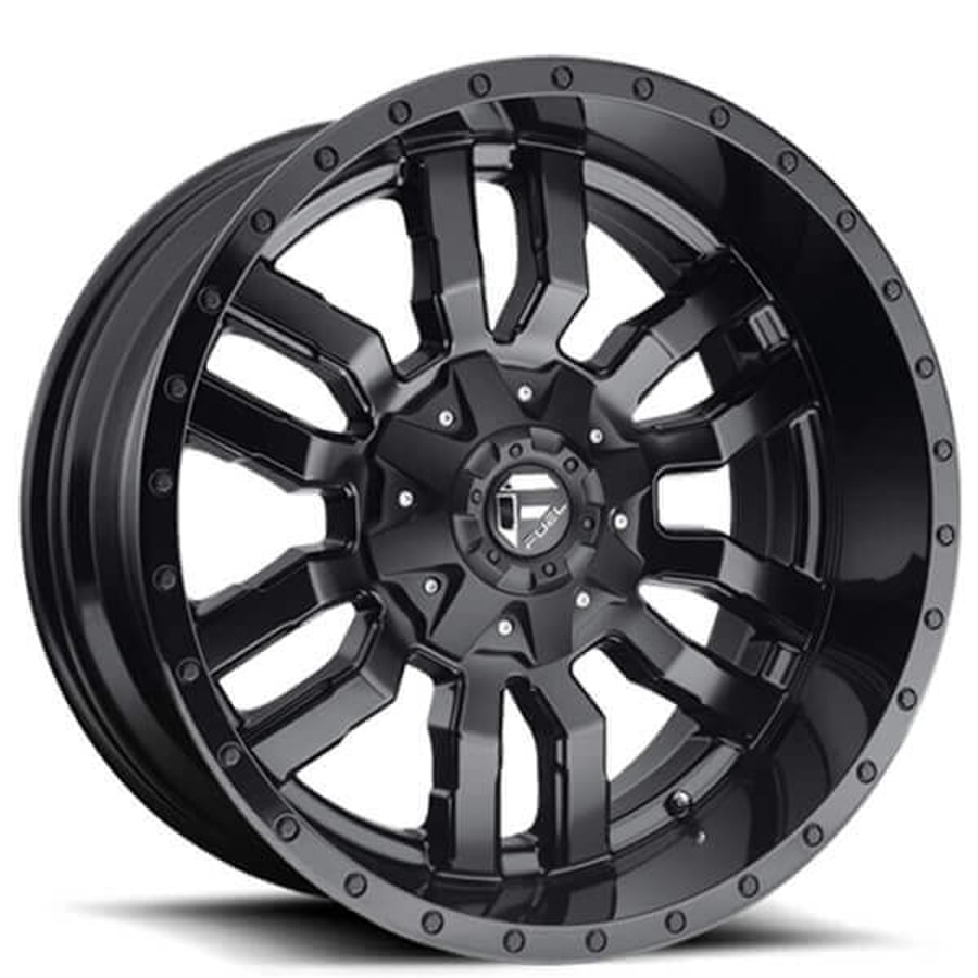 20" Fuel Wheels D574 Cleaver Dually Gloss Black Milled Off-Road Rims ...