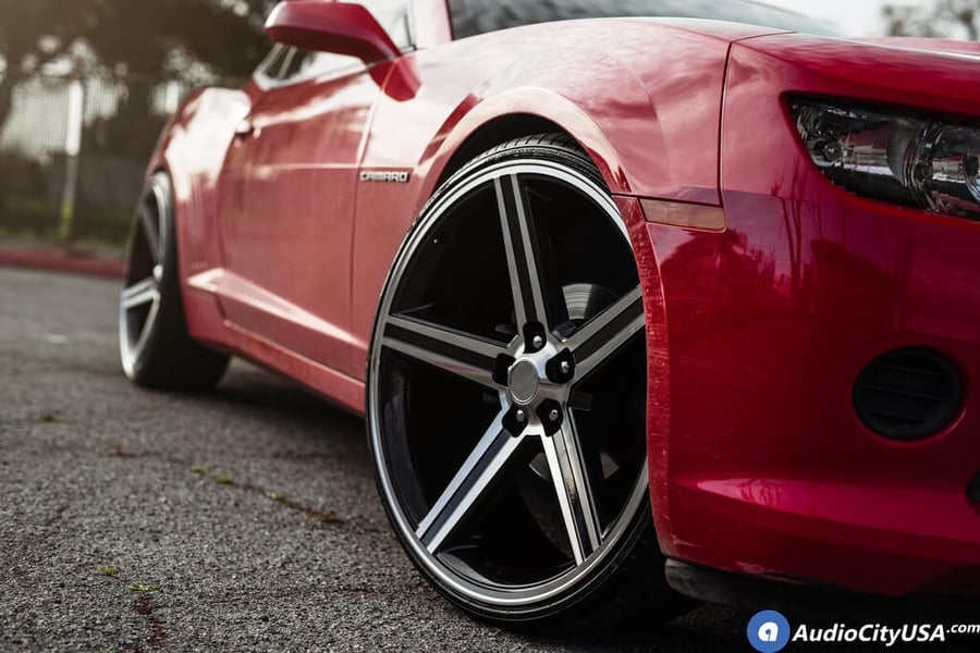 24" IROC Wheels Black Machined 5-lugs Rims for 2014 Chevrolet Camaro RS ...