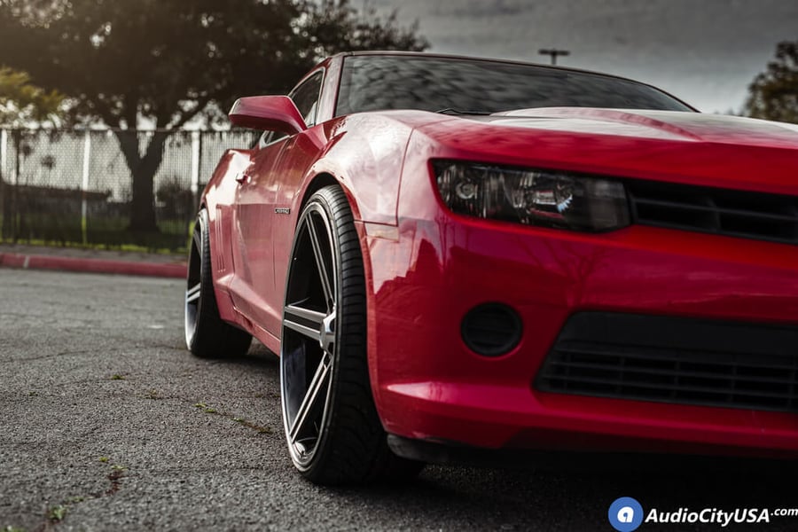 24" IROC Wheels Black Machined 5-lugs Rims for 2014 Chevrolet Camaro RS ...