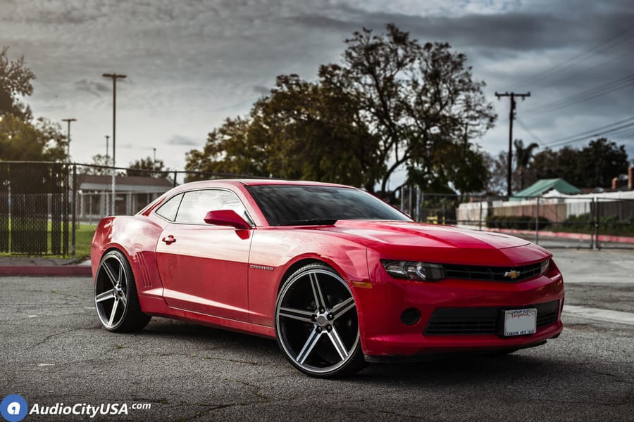 24" IROC Wheels Black Machined 5-lugs Rims for 2014 Chevrolet Camaro RS ...