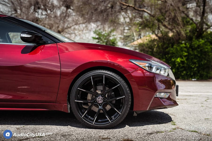 21" Lexani Wheels Stuttgart Gloss Black with Machined Tips Rims on ...