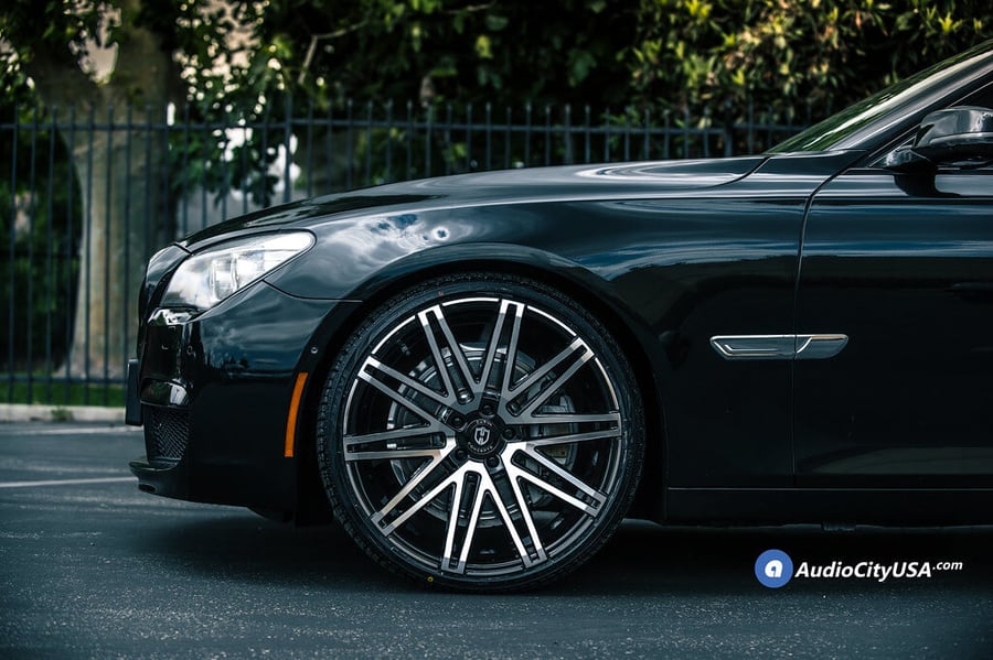 22″ Staggered Curva Wheels C48 Black Machined Rims for 2013 BMW 750 Li