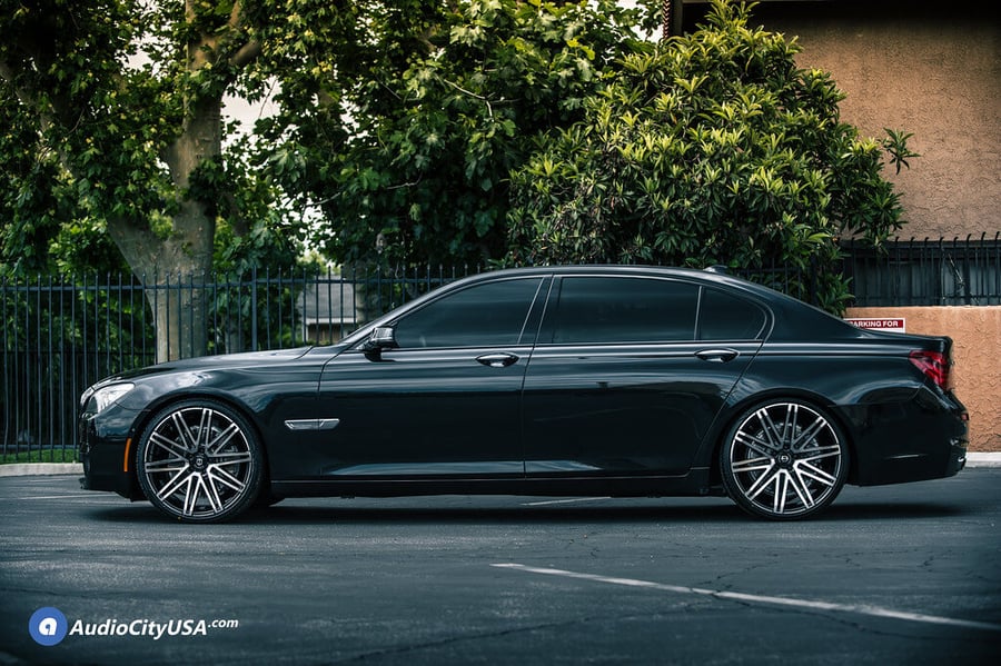 22″ Staggered Curva Wheels C48 Black Machined Rims for 2013 BMW 750 Li