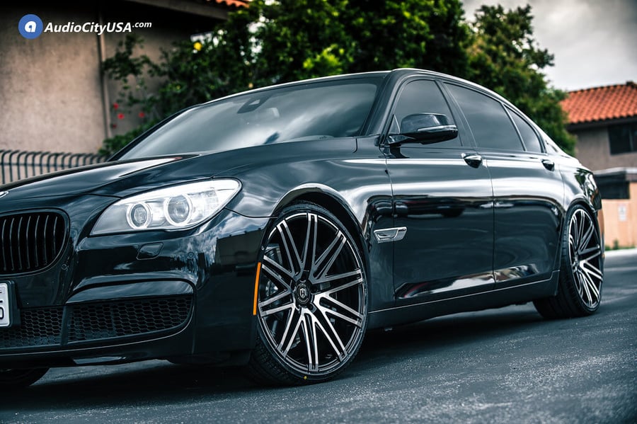 22″ Staggered Curva Wheels C48 Black Machined Rims for 2013 BMW 750 Li