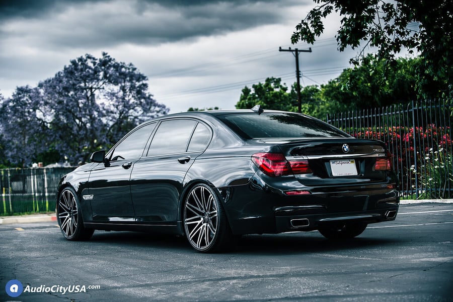 22″ Staggered Curva Wheels C48 Black Machined Rims for 2013 BMW 750 Li