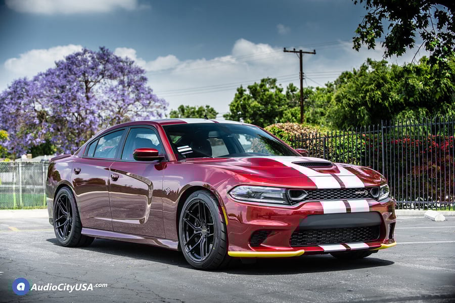 20″ Staggered Stance Wheels SF03 Gloss Black Rims For Red 2018 Dodge ...