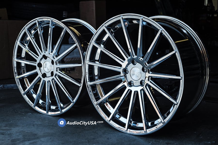 22" Road Force Wheels RF 15 Full Chrome Staggered For 2016 Cadillac CT6