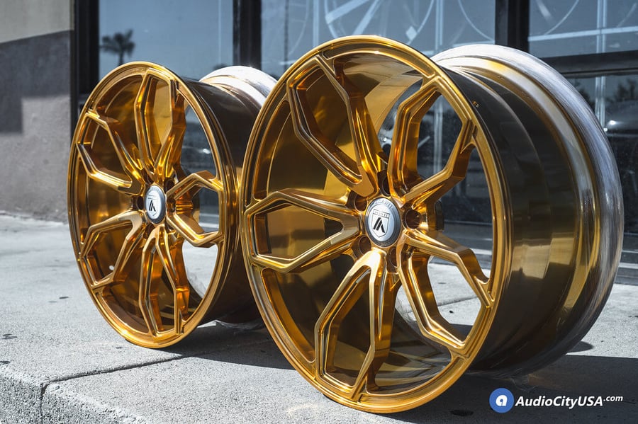 20″ Asanti Wheels ABL-19 Polish over Hi-Lust Gold for 2016 Maserati GTs