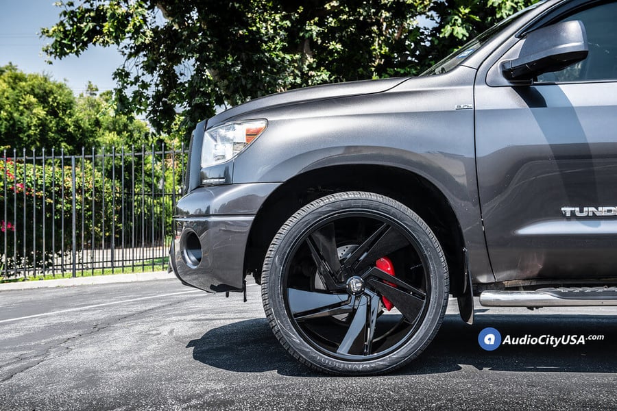 24" DUB Fade S247 Gloss Black Rims for 2013 Toyota Tundra