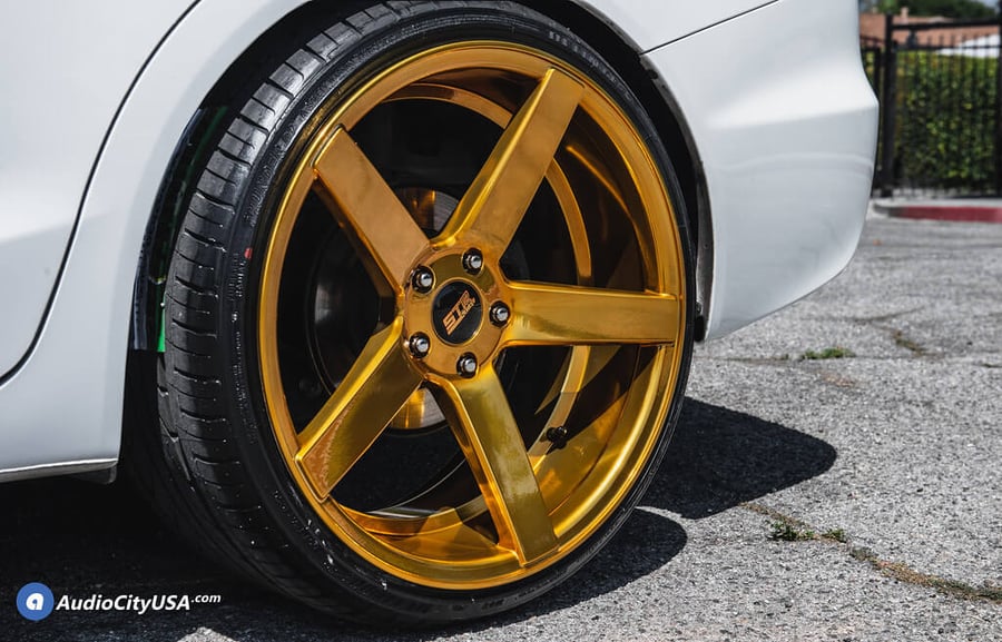 20″ Staggered STR Wheels 607 Gold Rims With Delinte D7 Tires