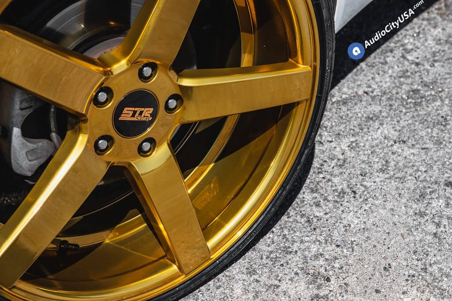 20″ Staggered STR Wheels 607 Gold Rims With Delinte D7 Tires