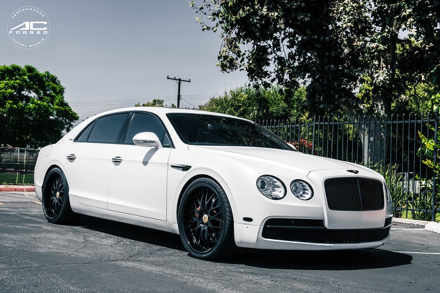 22″ Staggered AC Forged Wheels ACF701 Matte Black with Gold Rivet Three ...