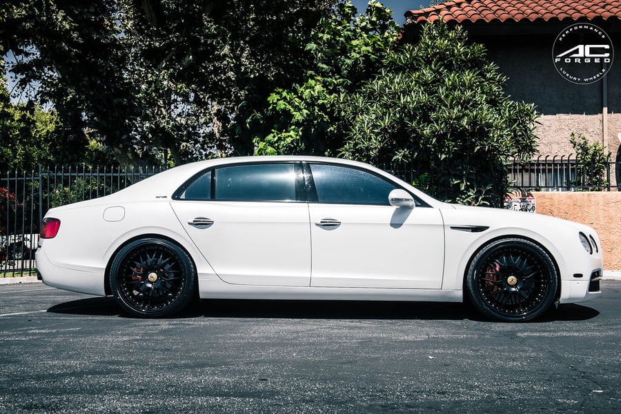 22″ Staggered AC Forged Wheels ACF701 Matte Black with Gold Rivet Three ...