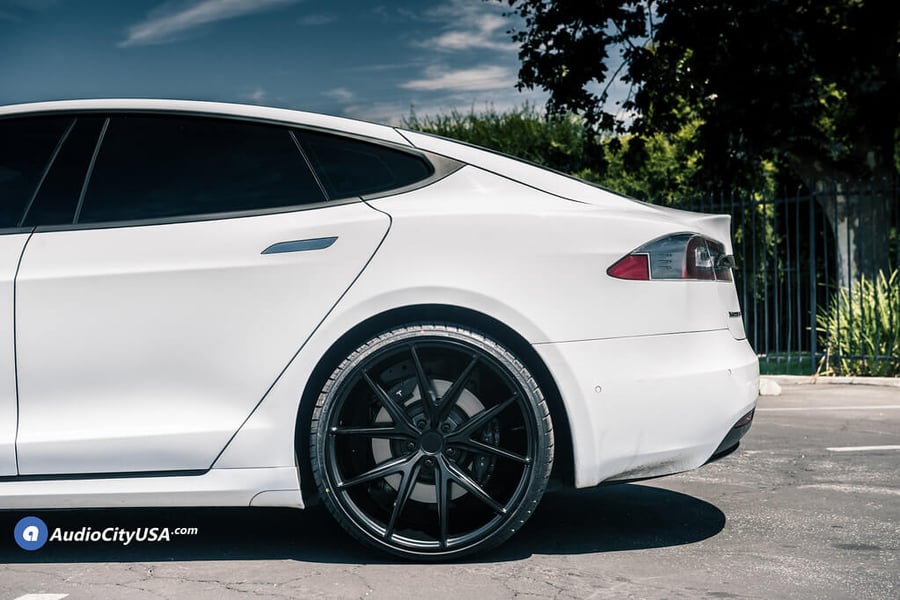 22" Staggered Niche Wheels M117 Misano Matte Black Rims For 2018 Tesla ...