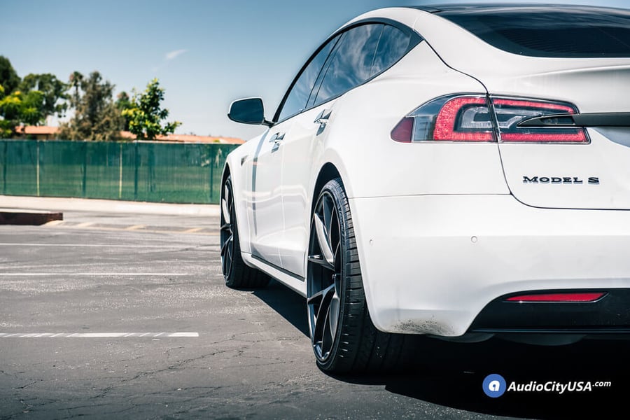 22" Staggered Niche Wheels M117 Misano Matte Black Rims For 2018 Tesla ...