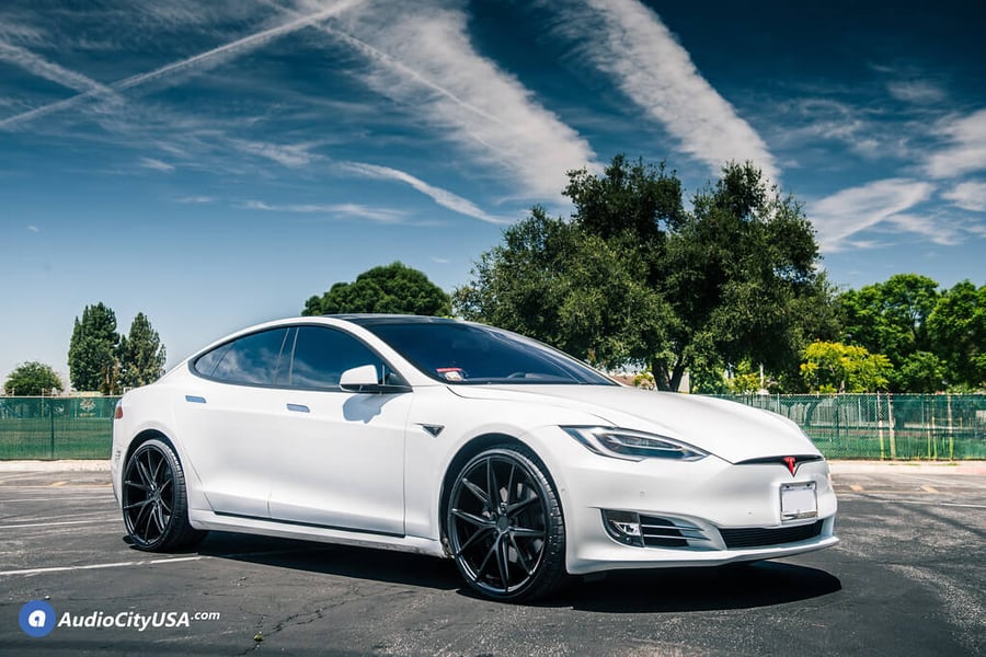 22" Staggered Niche Wheels M117 Misano Matte Black Rims For 2018 Tesla ...