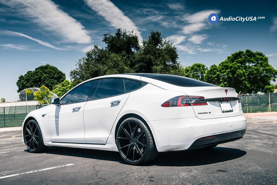 22" Staggered Niche Wheels M117 Misano Matte Black Rims For 2018 Tesla ...
