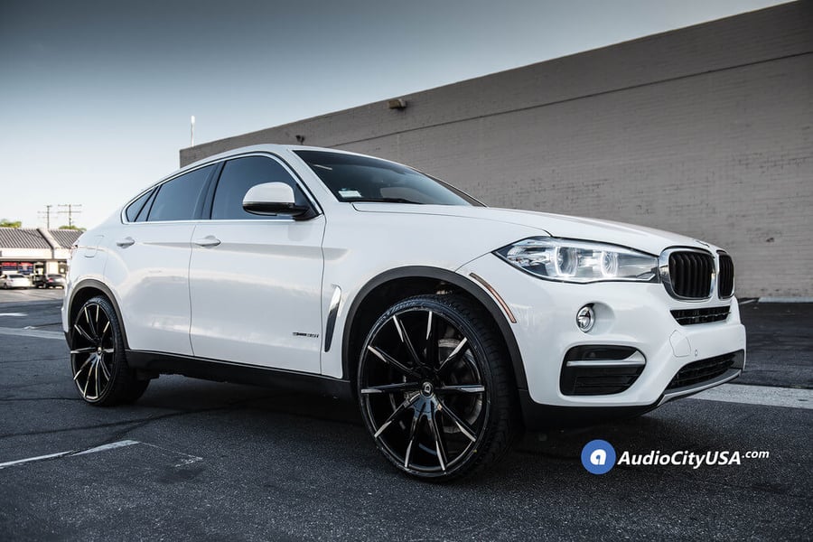 24″ Lexani Wheels CSS-15 with Black Machined Rims For a 2016 BMW X6 ...