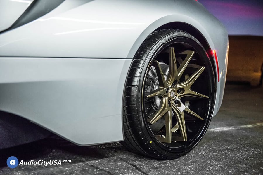 22" Staggered Lexani Wheels R-Twelve Satin Bronze Center With Gloss ...