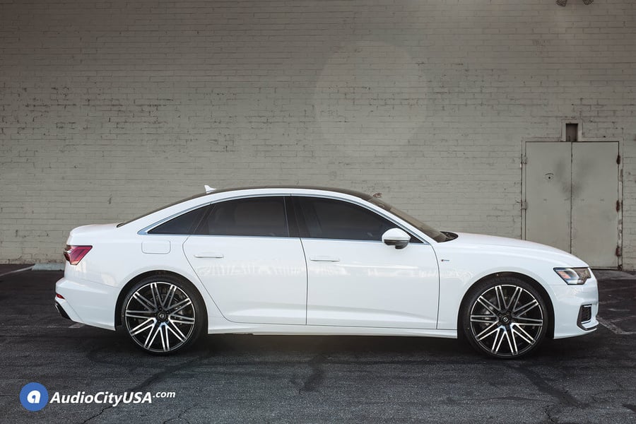 22" Staggered Curva Wheels C48 Black Machined Rims for 2019 Audi A6 ...