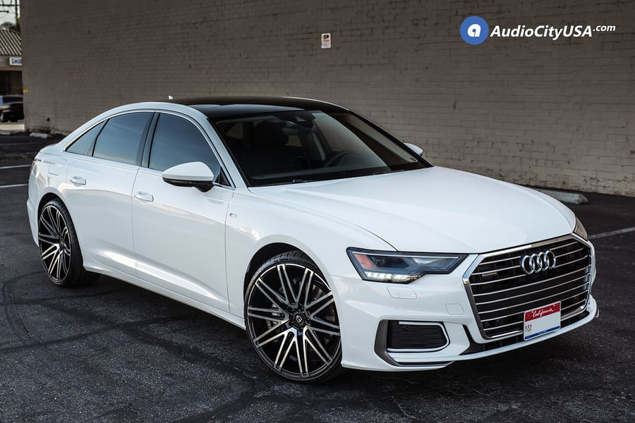 22" Staggered Curva Wheels C48 Black Machined Rims for 2019 Audi A6 ...